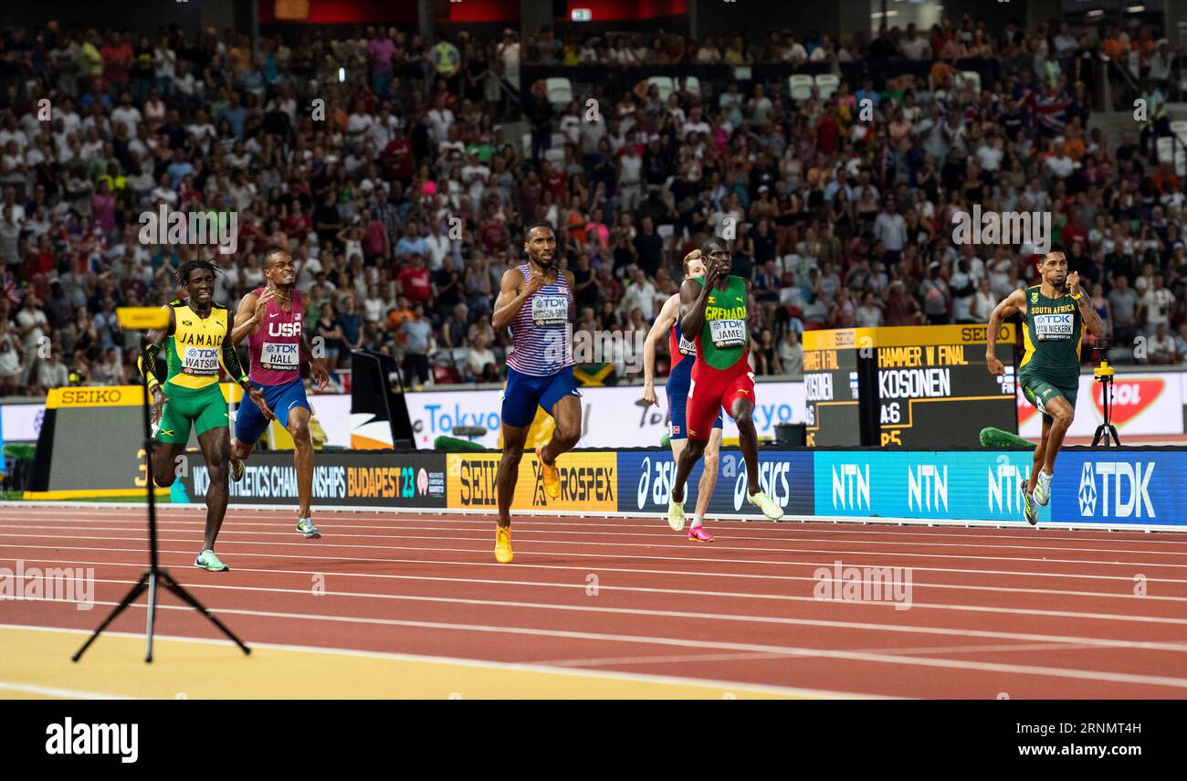 Antonio Watson of Jamaica, Matthew Hudson-Smith of GB & NI and Kirani James of Grenada competing ...