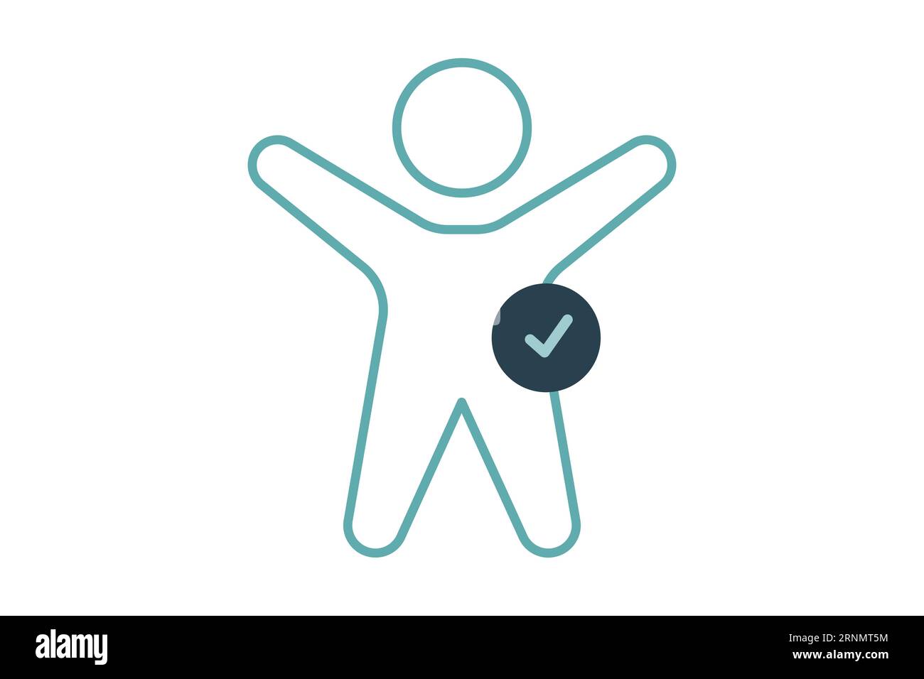 Wellness icon. People with check marks. icon related to healthy living ...