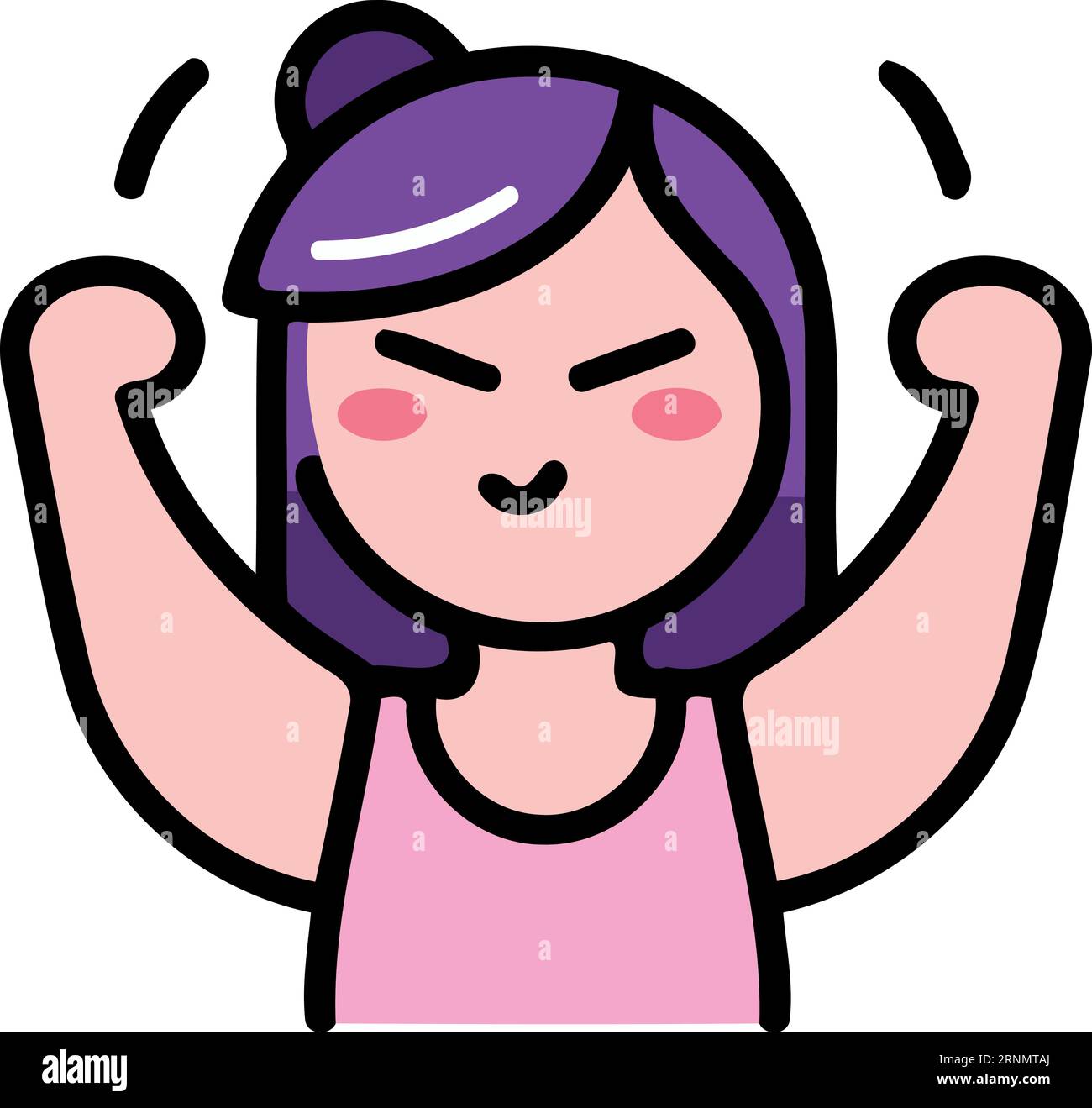 Young woman arms raised Stock Vector Images - Alamy