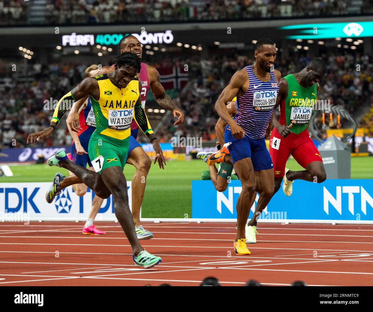 Antonio Watson of Jamaica, Matthew Hudson-Smith of GB & NI and Kirani ...