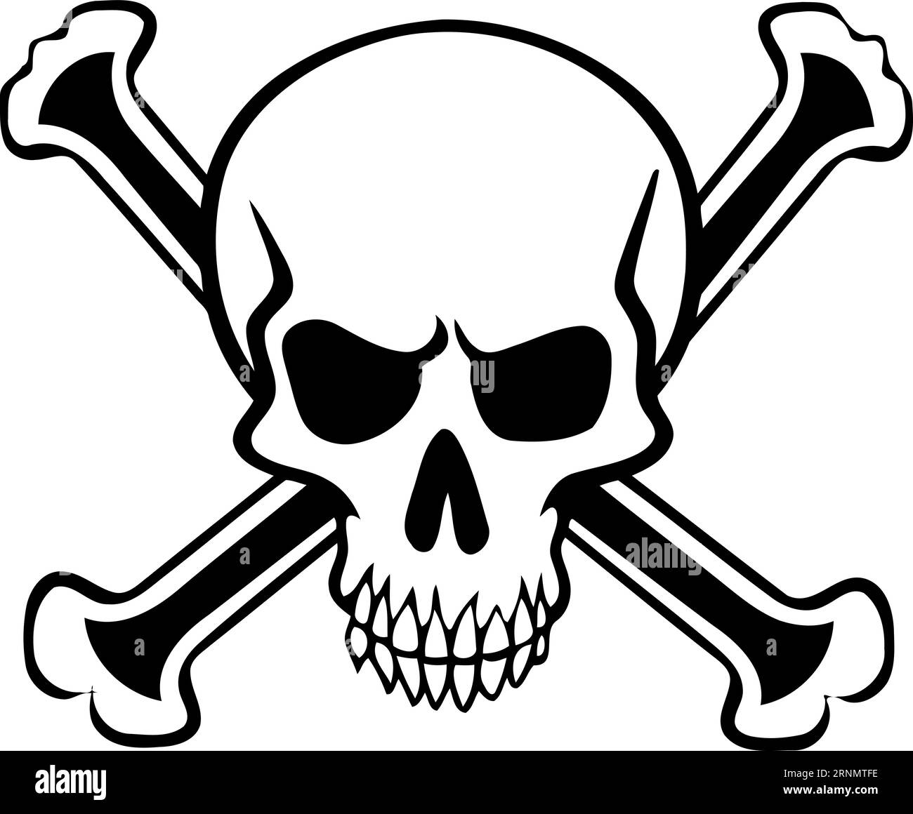 skull and crossbones black and white minimalistic vector illustration ...