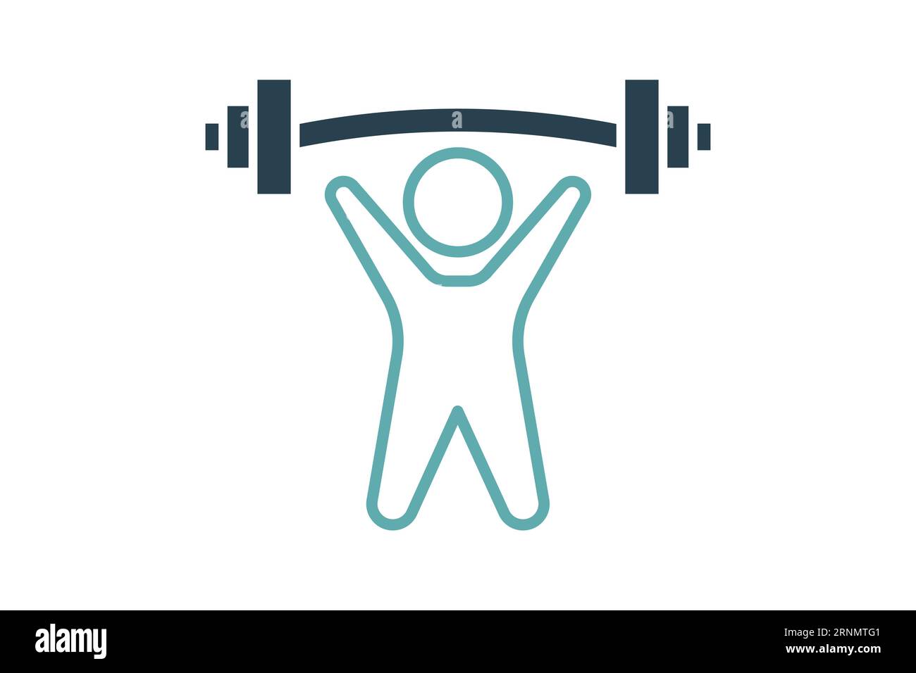 Weightlifter icon. Man lifting barbell. icon related to fitness ...