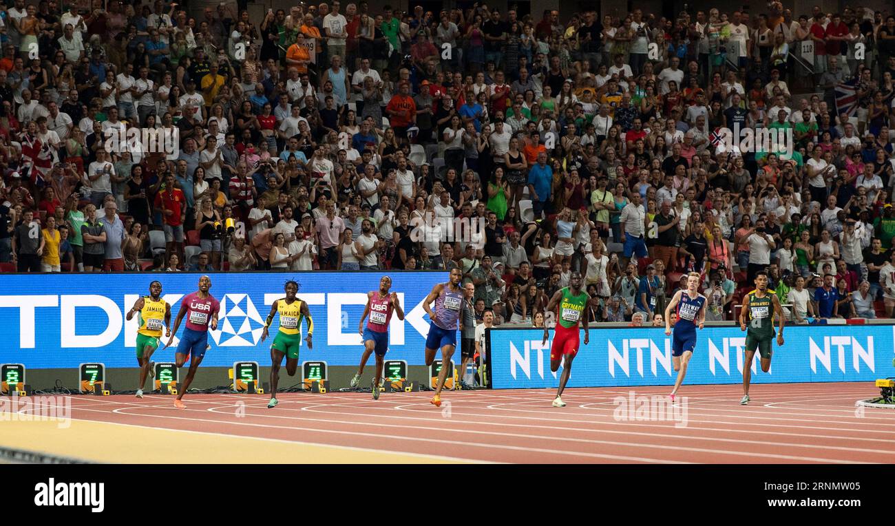 Men's 400m Final on day 6 of the World Athletics Championships Budapest ...