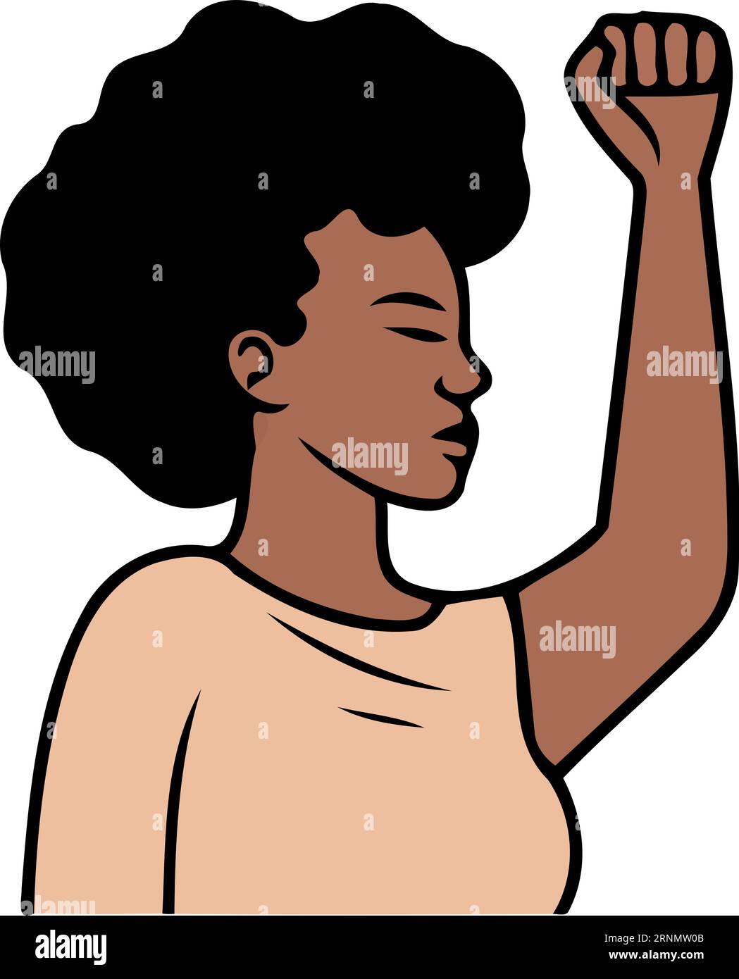 Young black woman fist Stock Vector Images - Alamy