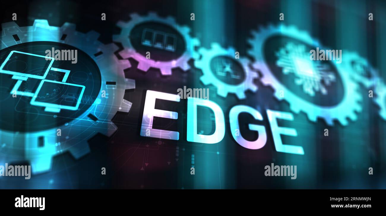 Edge computing modern IT technology on virtual screen concept Stock ...