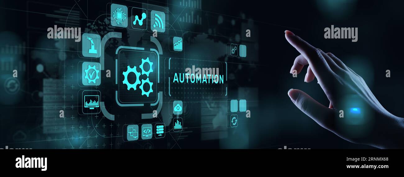 Automation Work flow business process optimisation smart industry modern manufacturing concept ...
