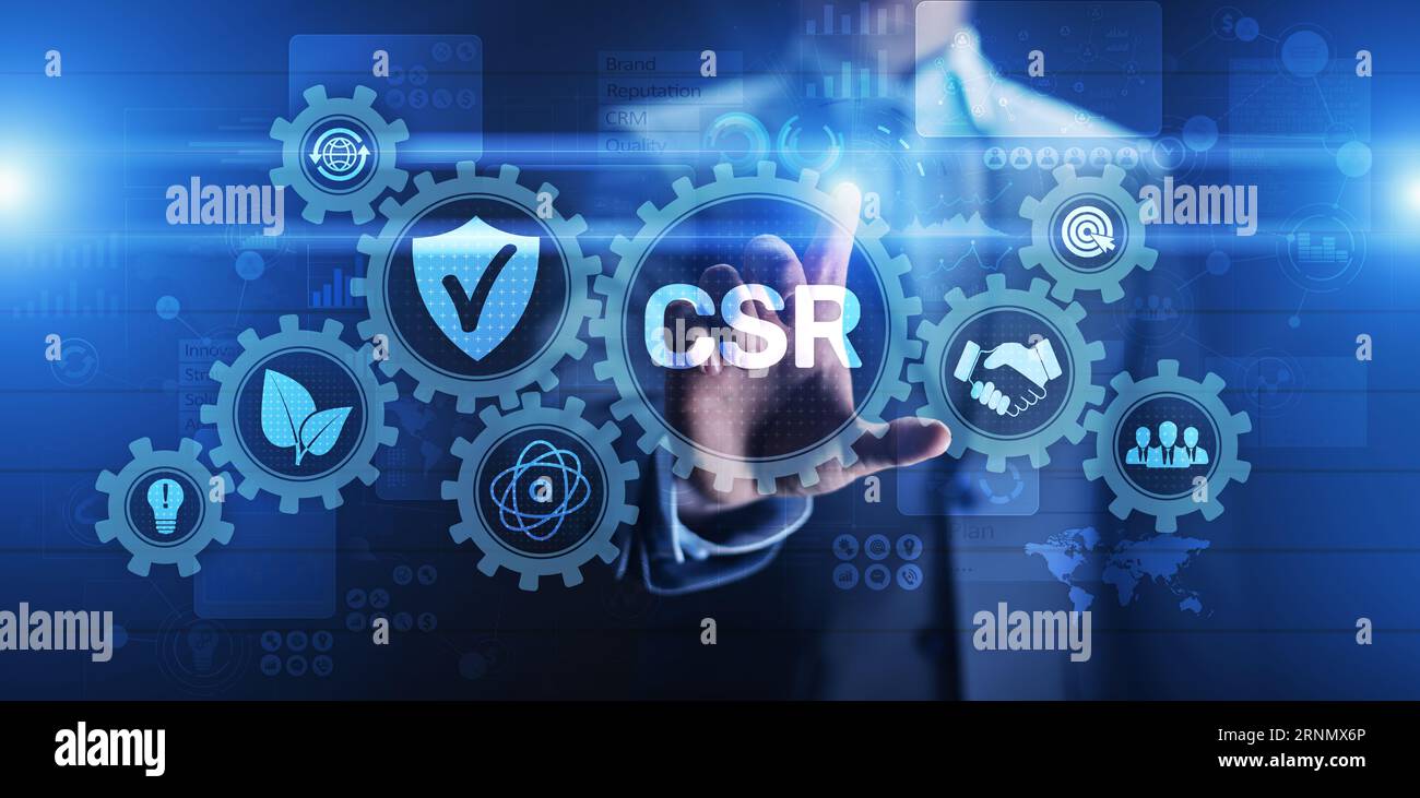 CSR Corporate social responsibility business technology concept on ...