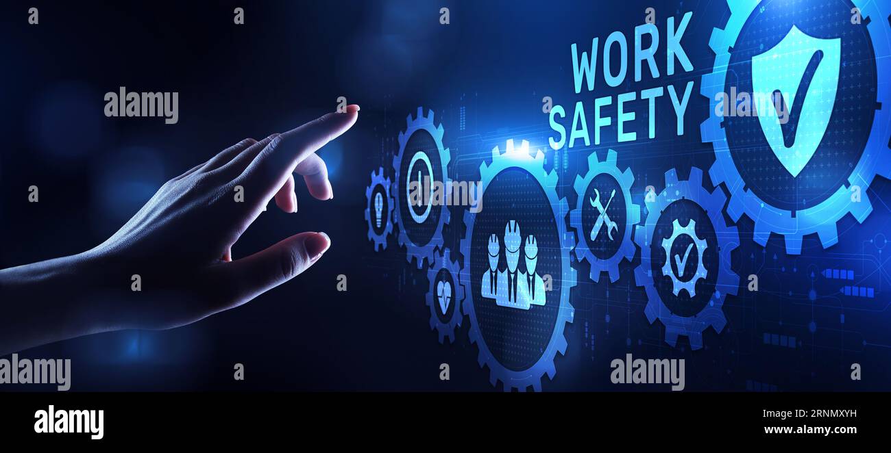 Work safety HSE Regulation rules business concept on screen Stock Photo ...