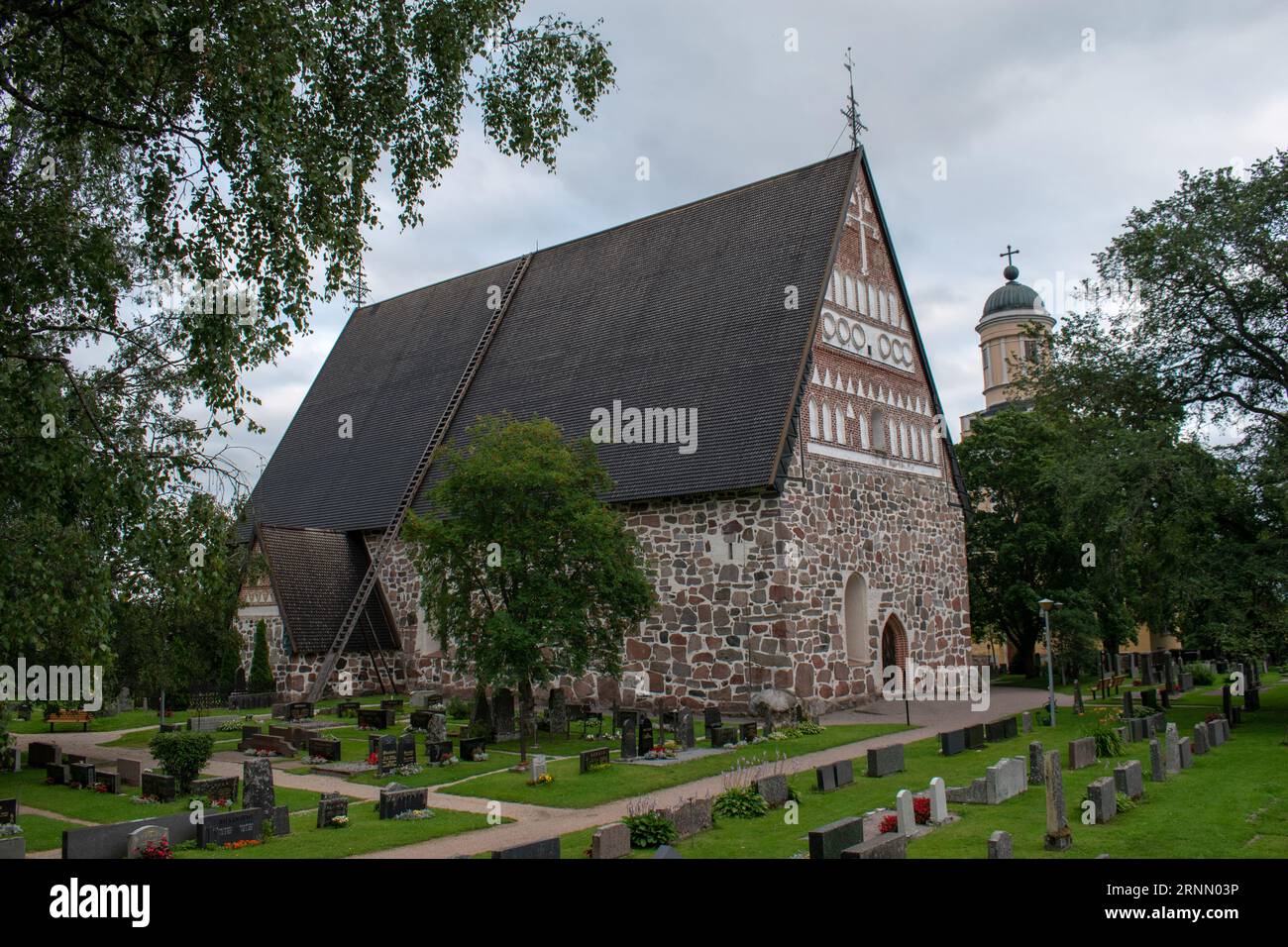 Medieval greystone Church of St. Mary in Hollola (Finnish: Hollolan ...