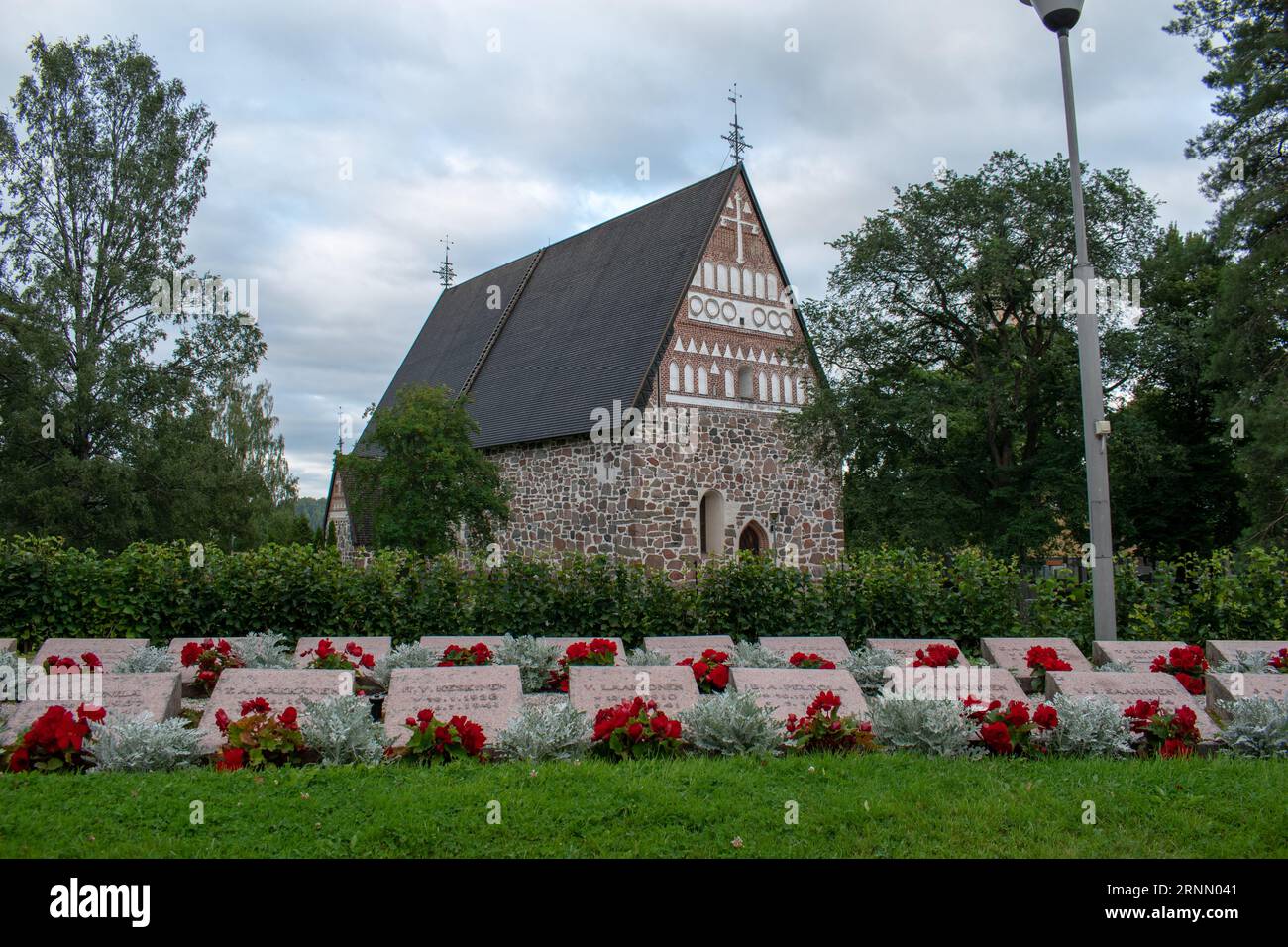 Medieval greystone Church of St. Mary in Hollola (Finnish: Hollolan ...