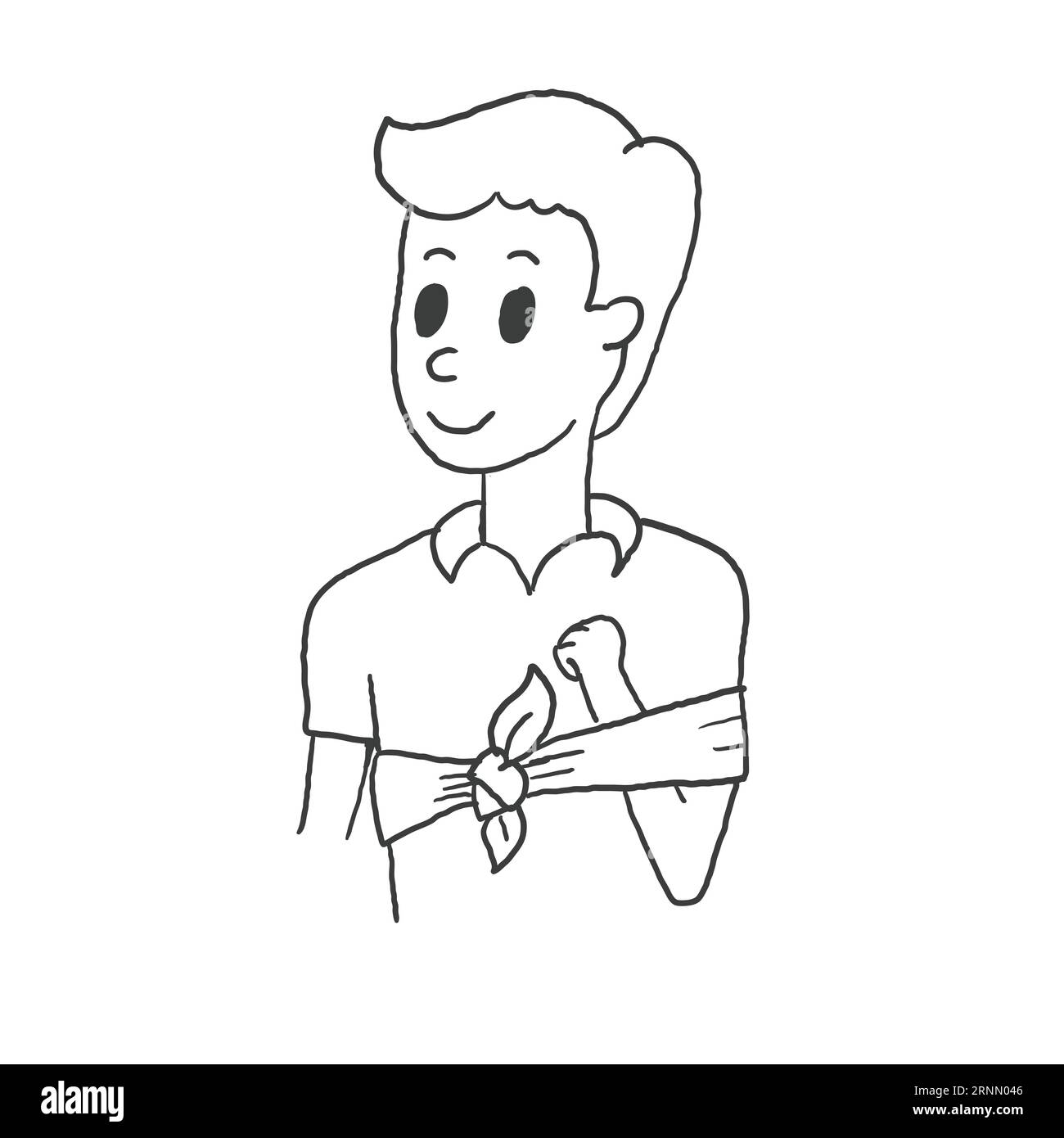 Cartoon Human With Broken hand. Vector Stock Vector Image & Art - Alamy