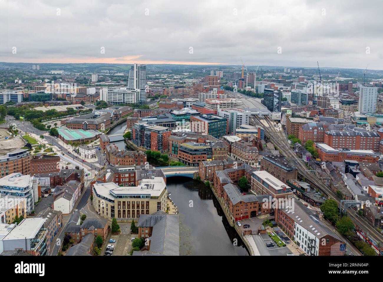 Leeds City Centre aerial view. Yorkshire england. University city view ...