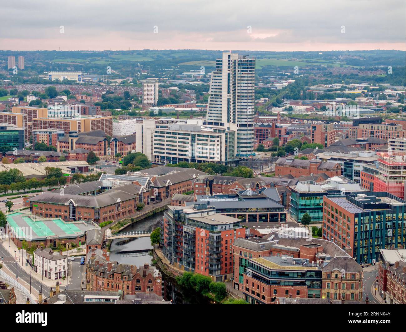 Leeds City Centre aerial view. Yorkshire england. University city view ...