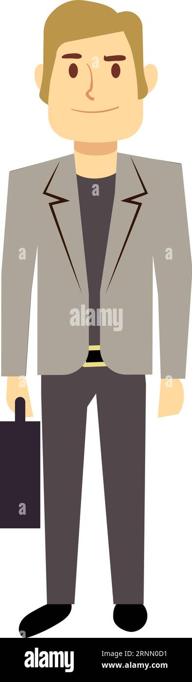 Cartoon businessman. Professional man character hold briefcase Stock ...