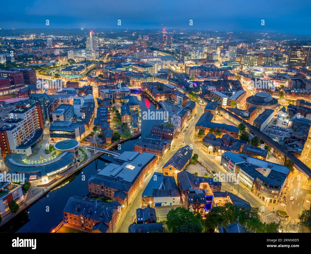 Leeds City Centre aerial view. Yorkshire england. University city view ...