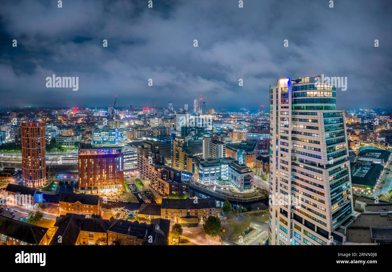 Leeds City Centre aerial view. Yorkshire england. University city view ...