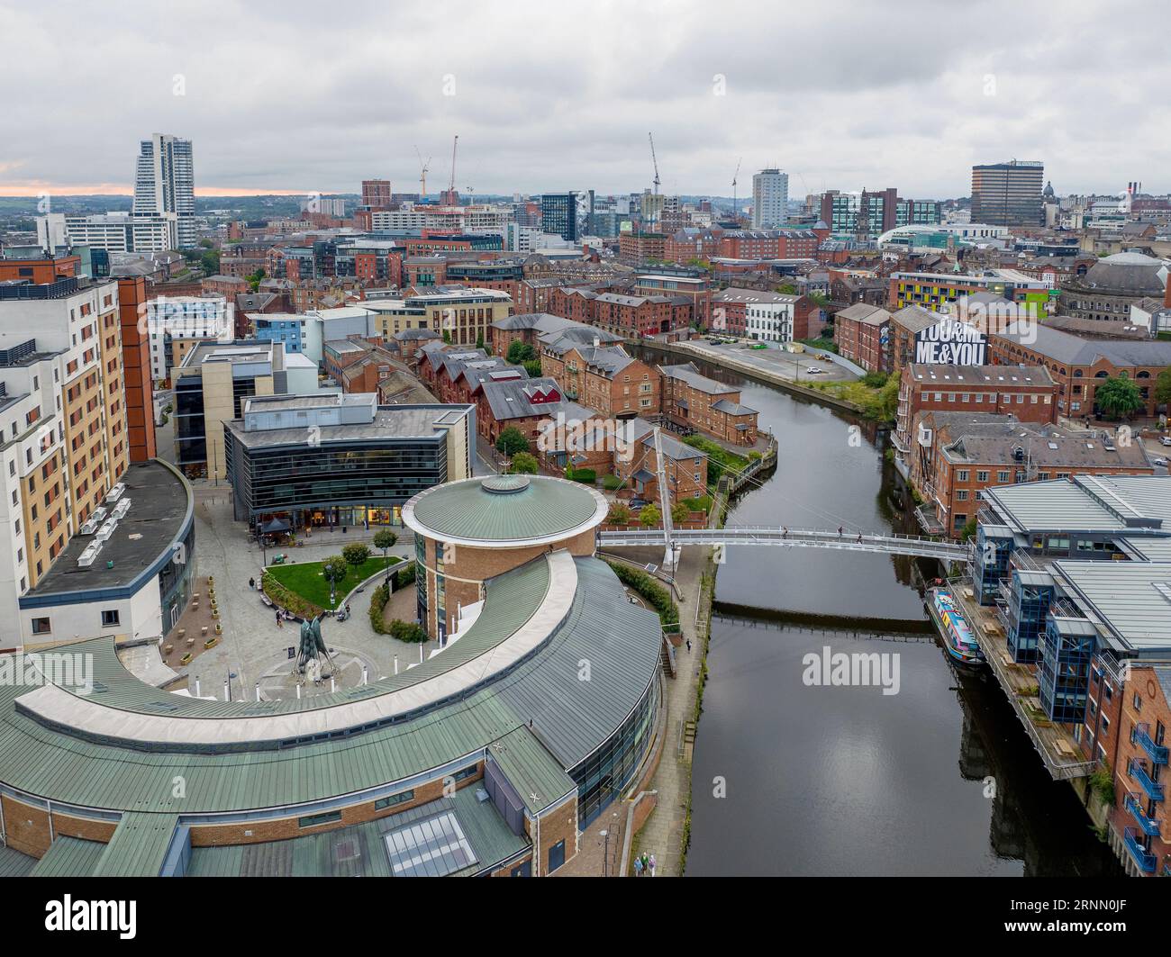 Leeds City Centre aerial view. Yorkshire england. University city view ...