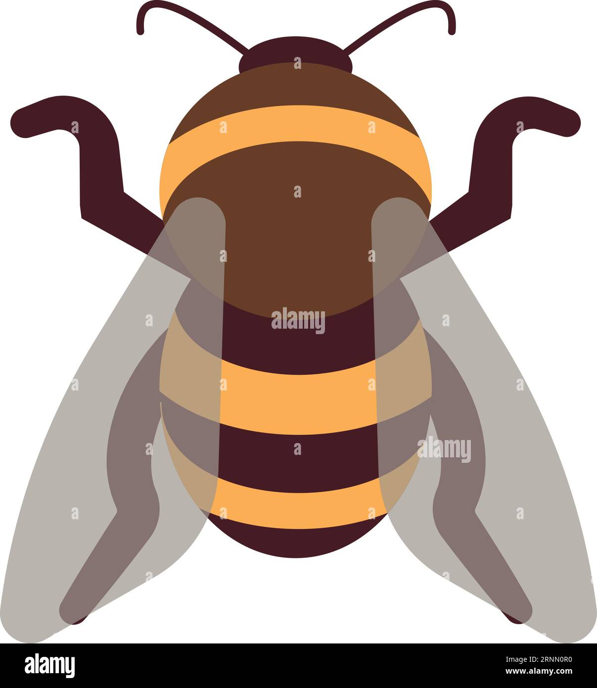 Honey bee flat insect icon. Bumblebee symbol Stock Vector Image & Art ...