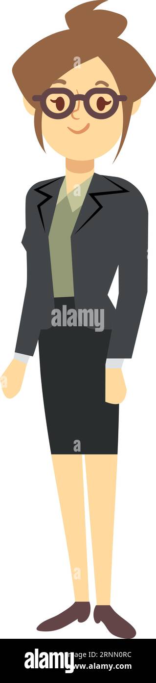 Businesswoman in glasses. Smart professional woman cartoon character ...