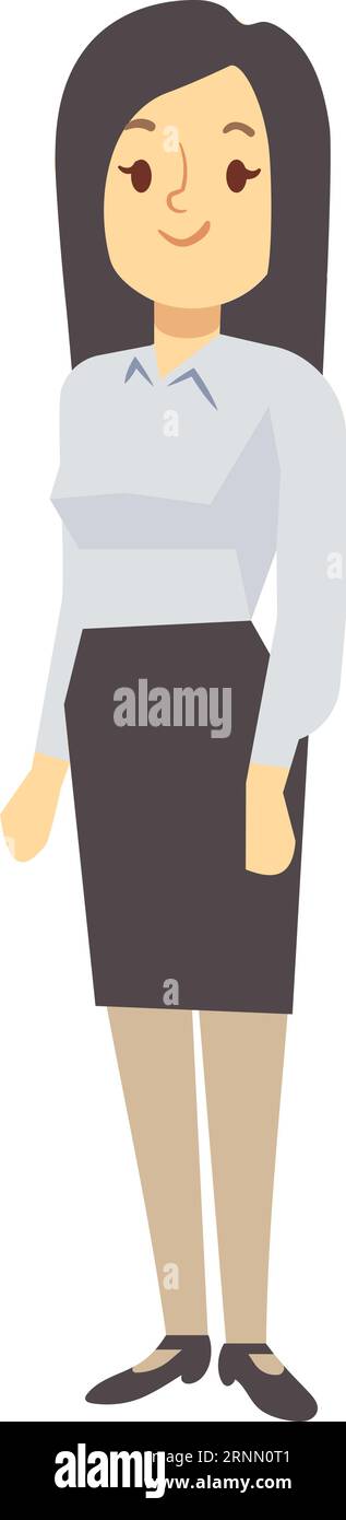 Female office worker cartoon character. Woman in corporate outfit Stock ...