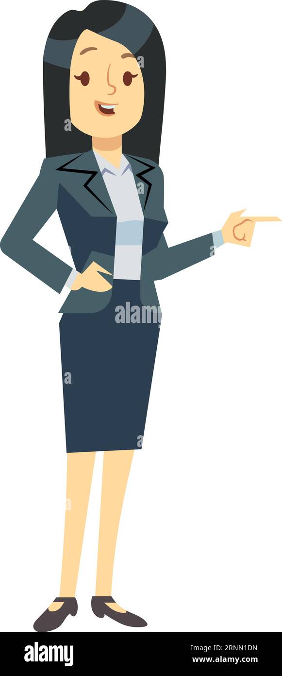 Businesswoman showing something. Working female cartoon character Stock ...