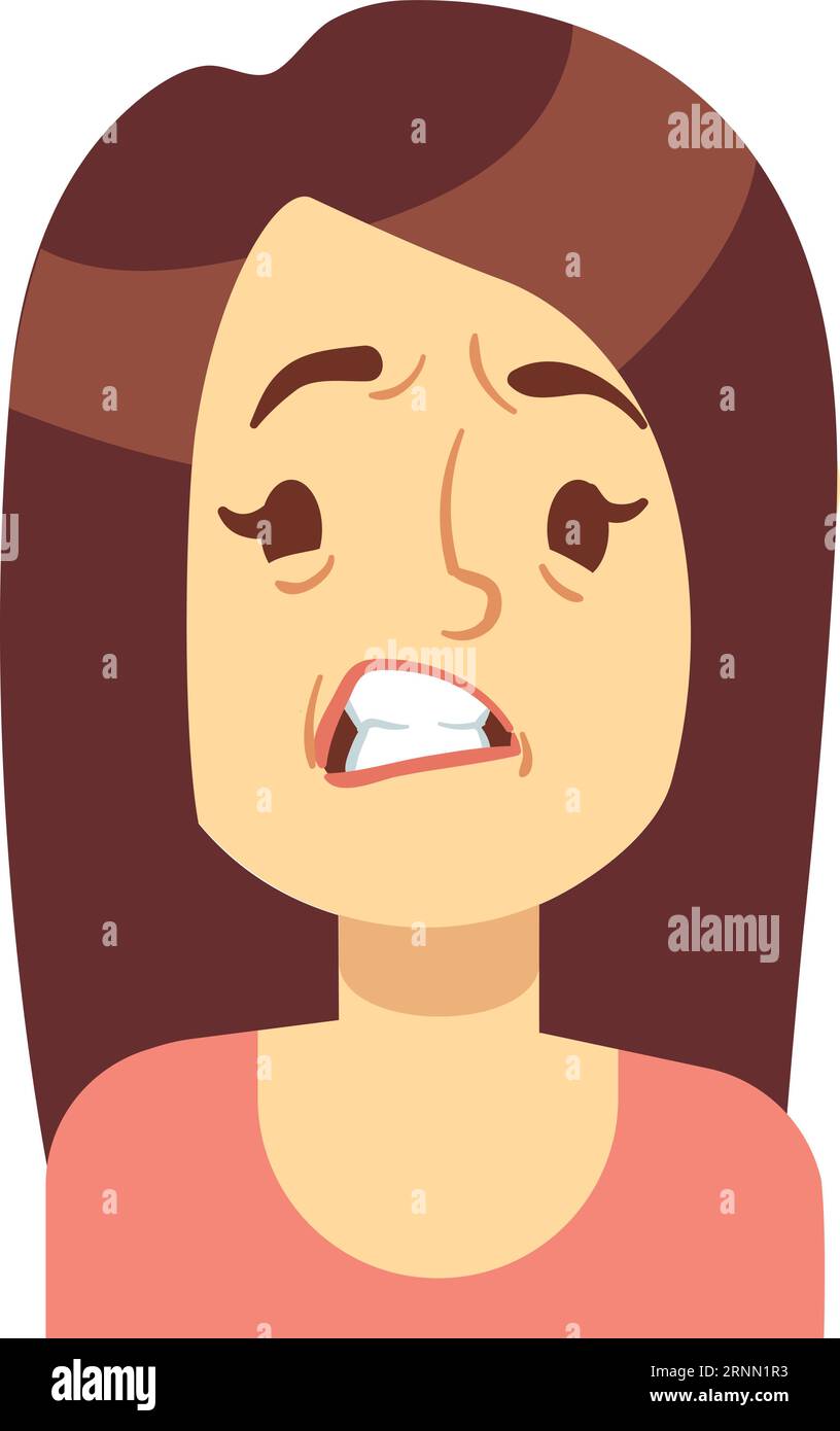 Angry face female emotion expression. Woman avatar Stock Vector Image ...