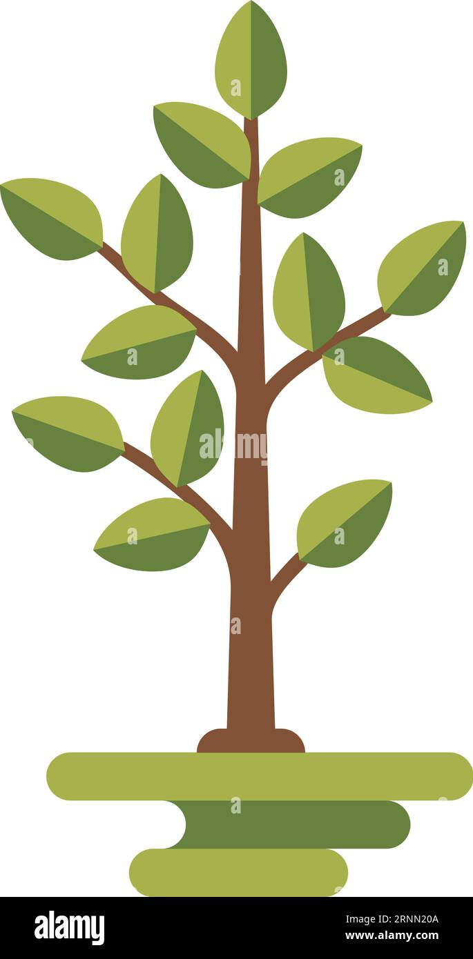 Growing tree. Stylized sapling. Natural environment symbol Stock Vector ...
