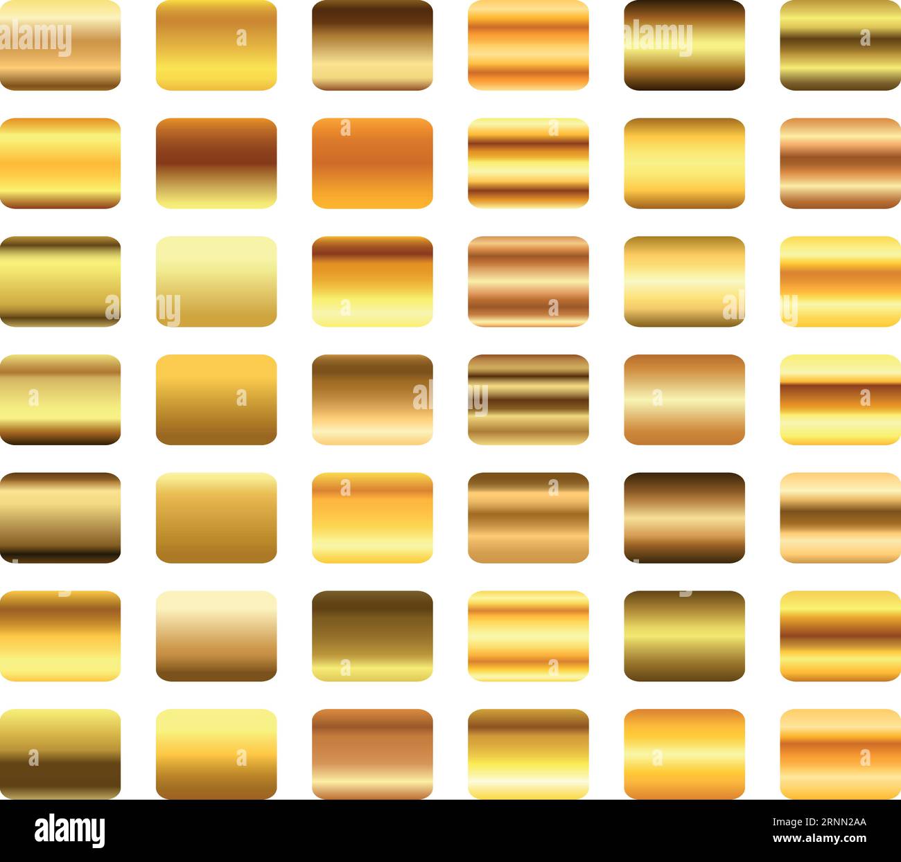 Golden gradients set. Shiny polished metal collection Stock Vector ...