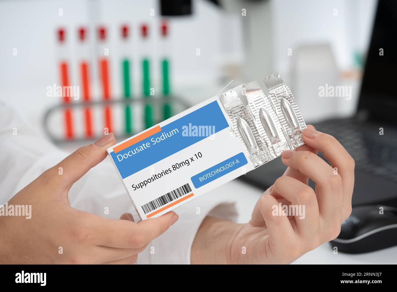Docusate sodium: A stool softener used to treat constipation Stock ...