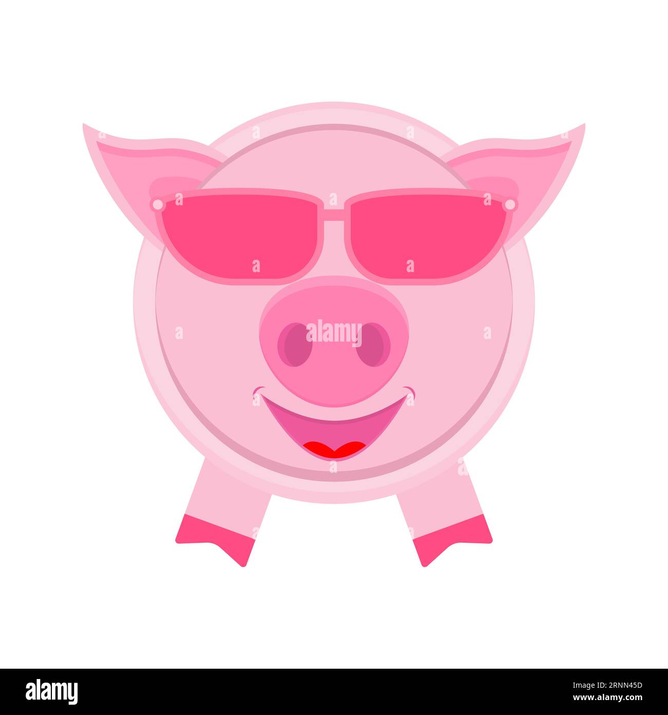 Cute cartoon pig in glasses Stock Vector Image & Art - Alamy