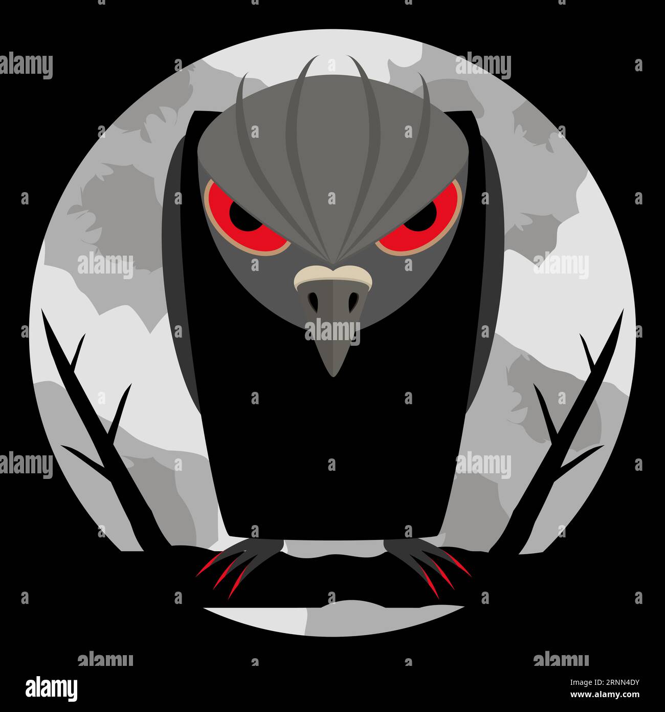 Evil Raven Bird With Red Eyes