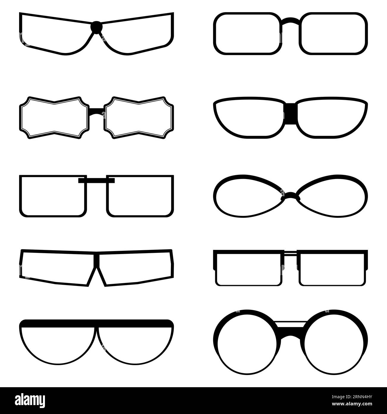 Set of outline transparent icons of glasses of different shapes. Vector ...