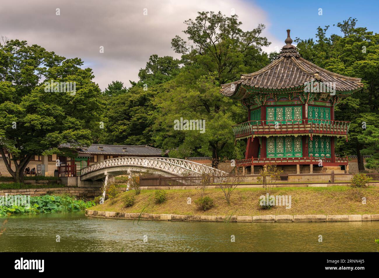 Seoul, South Korea-24 August 2023 Hyangwonjeong Pavilion inside the ...