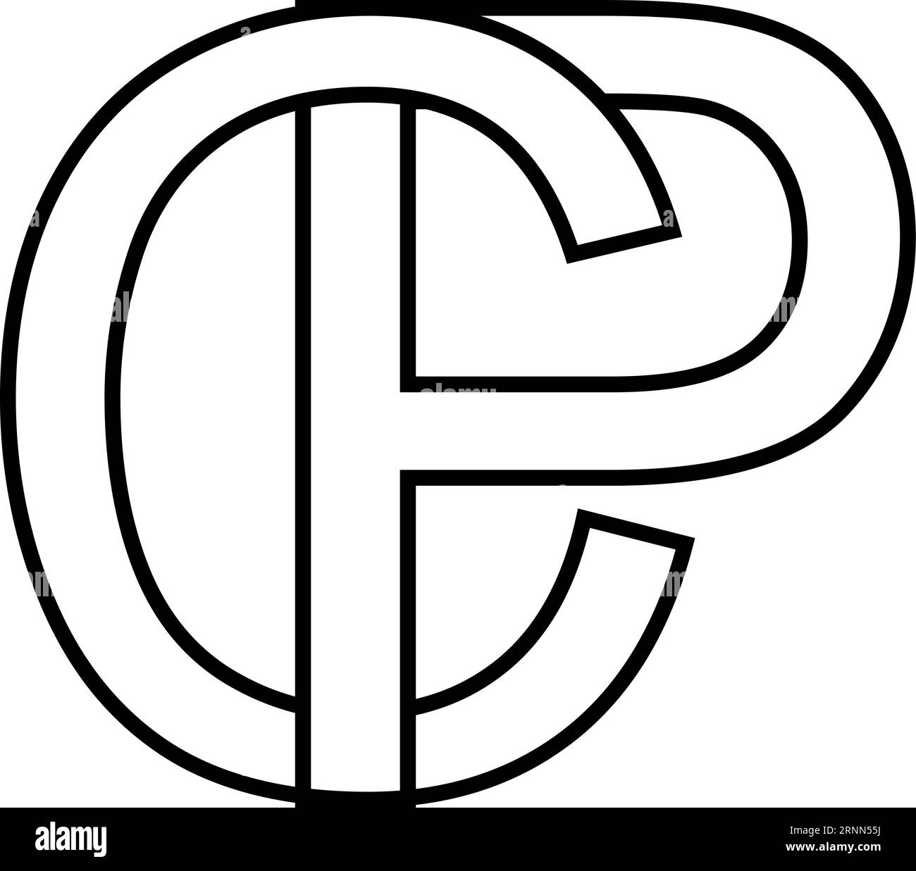 Logo sign pc, cp icon sign interlaced letters c p Stock Vector Image ...