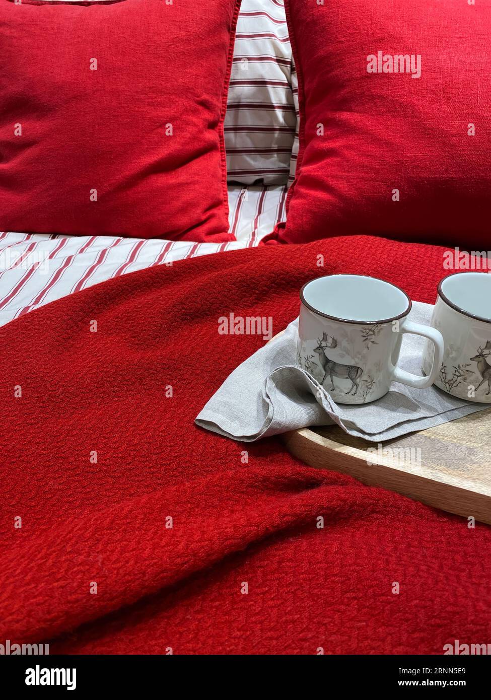 Comfortable fabric pattern plaid christmas card hi-res stock ...