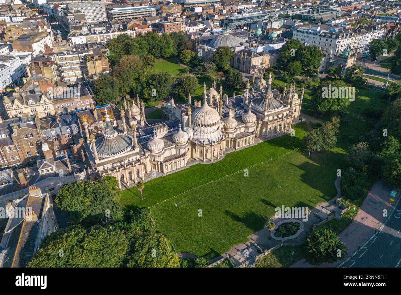 Aerial view of the Royal Pavilion, Brighton, East Sussex, UK Stock ...