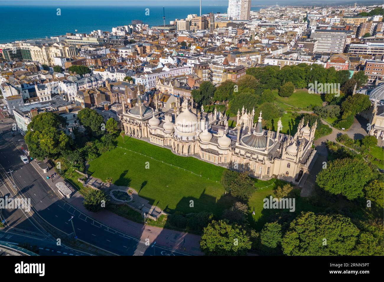 Aerial view of the Royal Pavilion, Brighton, East Sussex, UK Stock ...