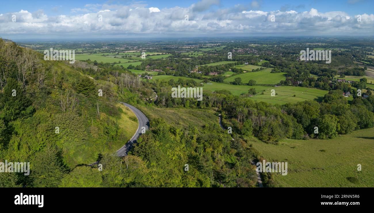 Aerial view of the South Downs National Park at Ditchling Beacon, East Sussex, UK Stock Photo ...