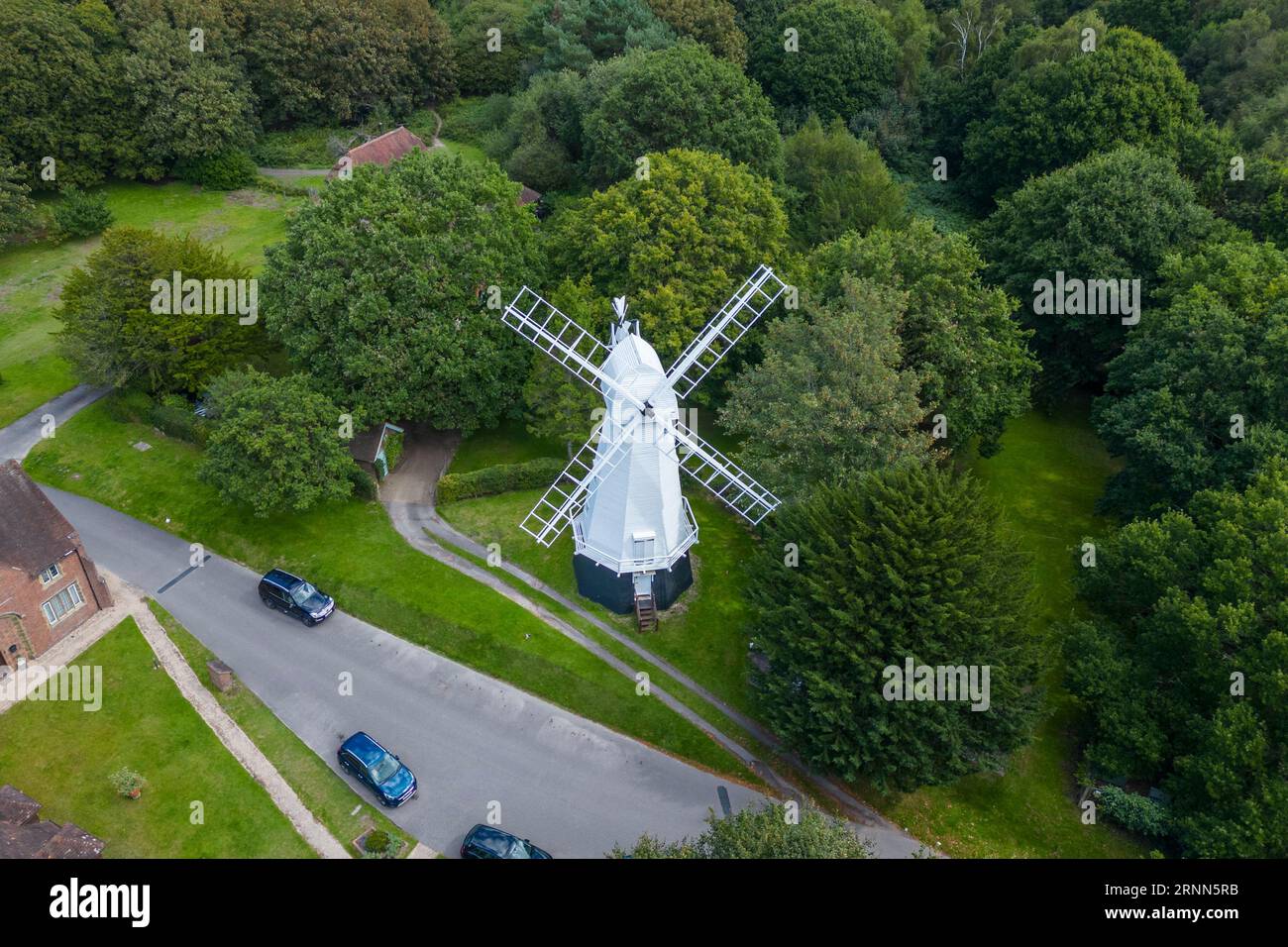 Aerial view of Chailey Windmill on Red House Common, North Chailey ...