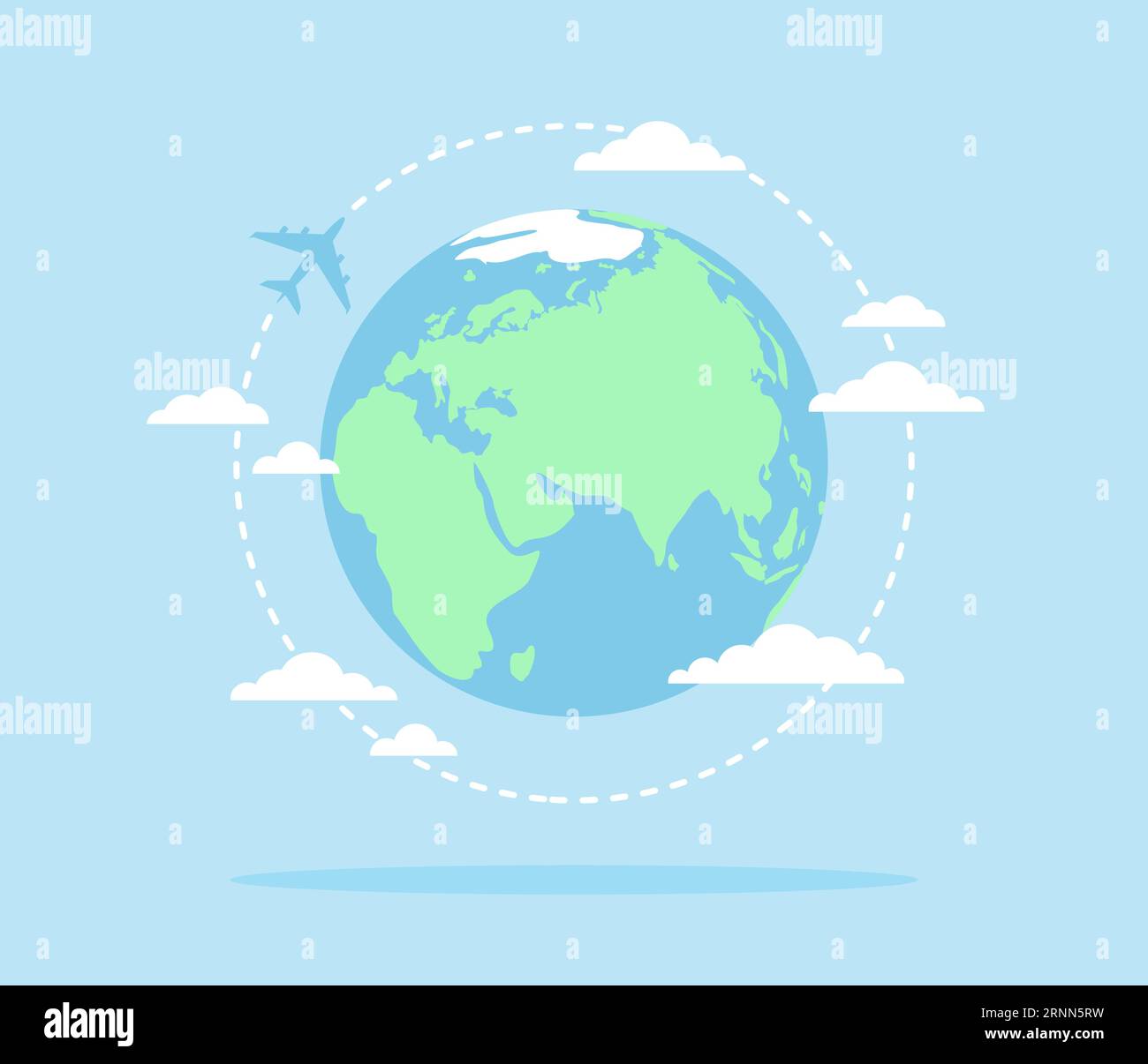 Cartoon Airplane And Globe