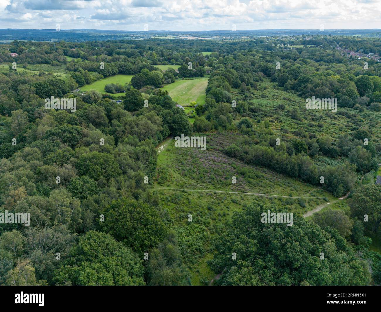 Aerial view of Red House Common, North Chailey, Lewes, UK Stock Photo ...