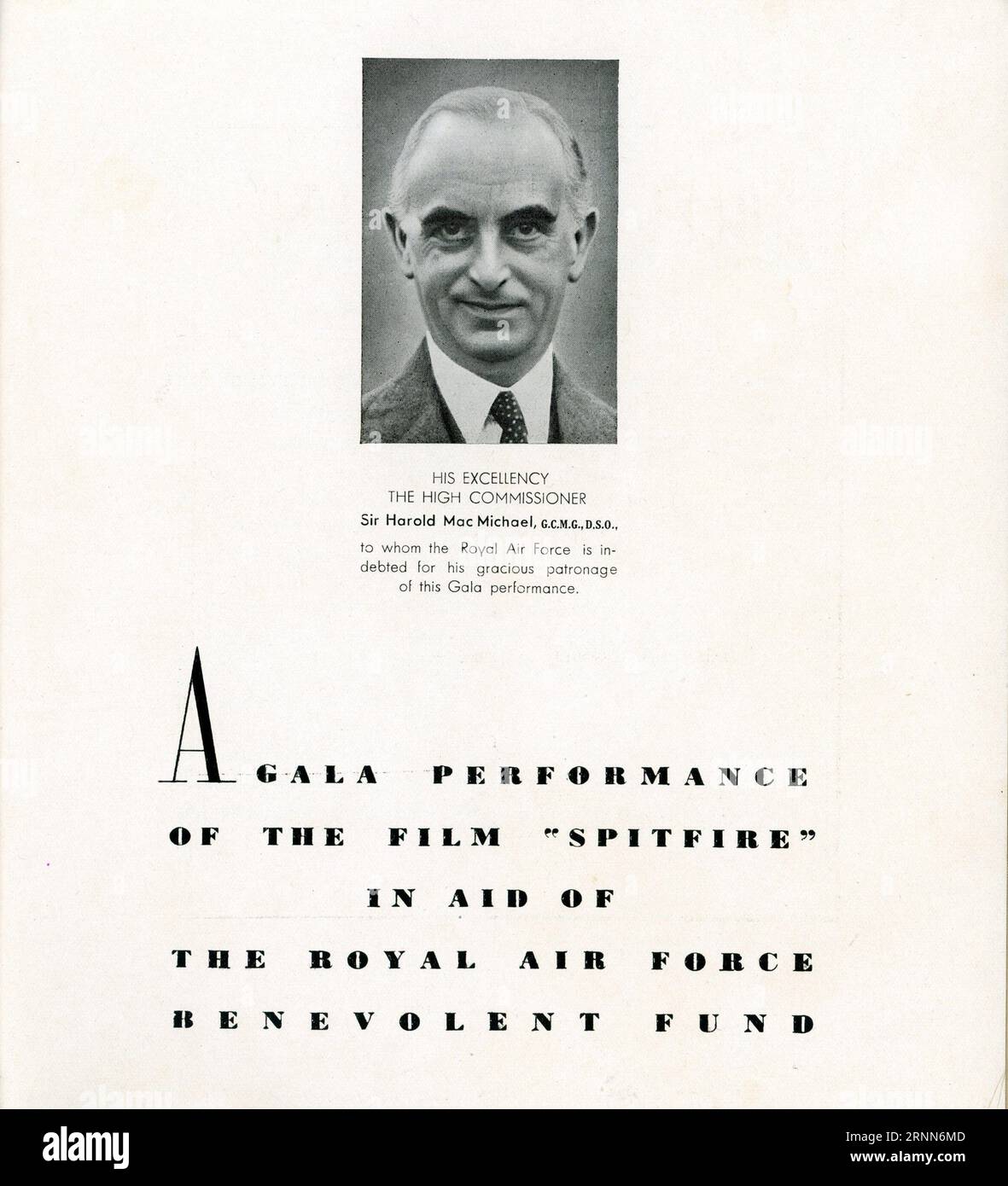 Inside page of programme with photo of British High Commissioner for ...