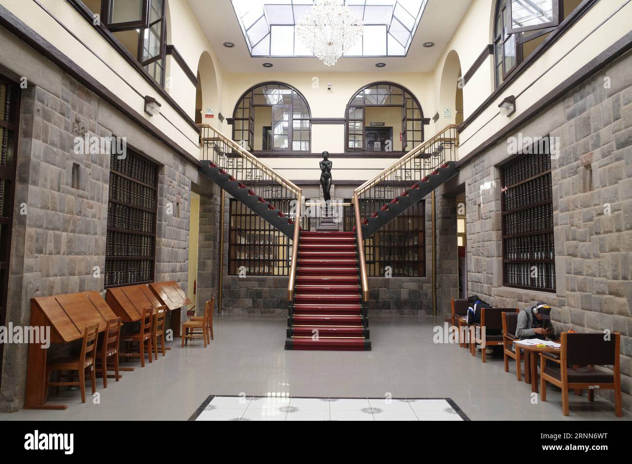 Cusco, Peru - Dec 5, 2022: Interior stairway of the Cusco Municipal ...
