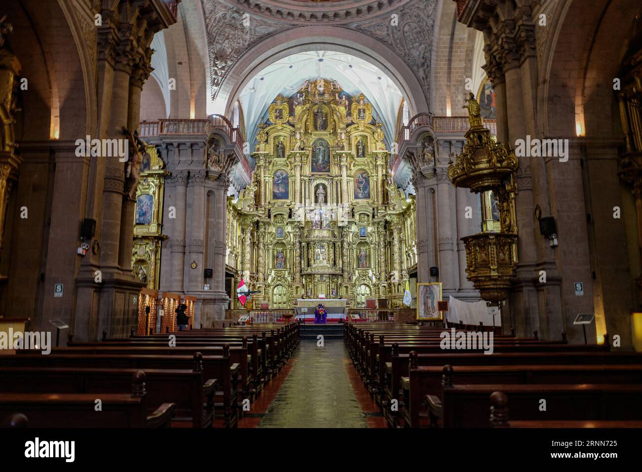 Cusco, Peru - Dec 5, 2022: Altar and interior of the Church of La ...