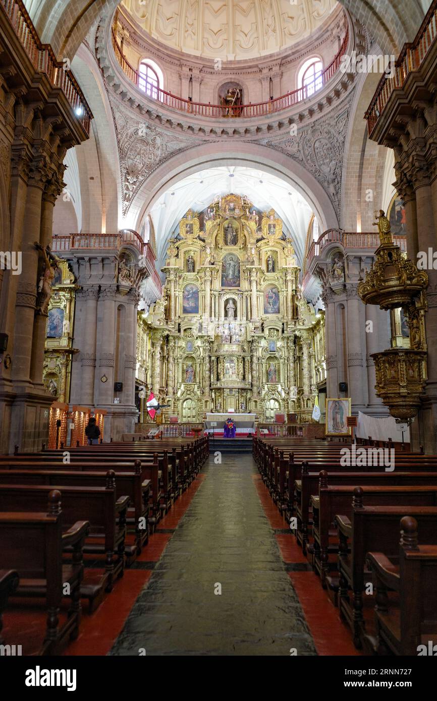 Cusco, Peru - Dec 5, 2022: Altar and interior of the Church of La ...