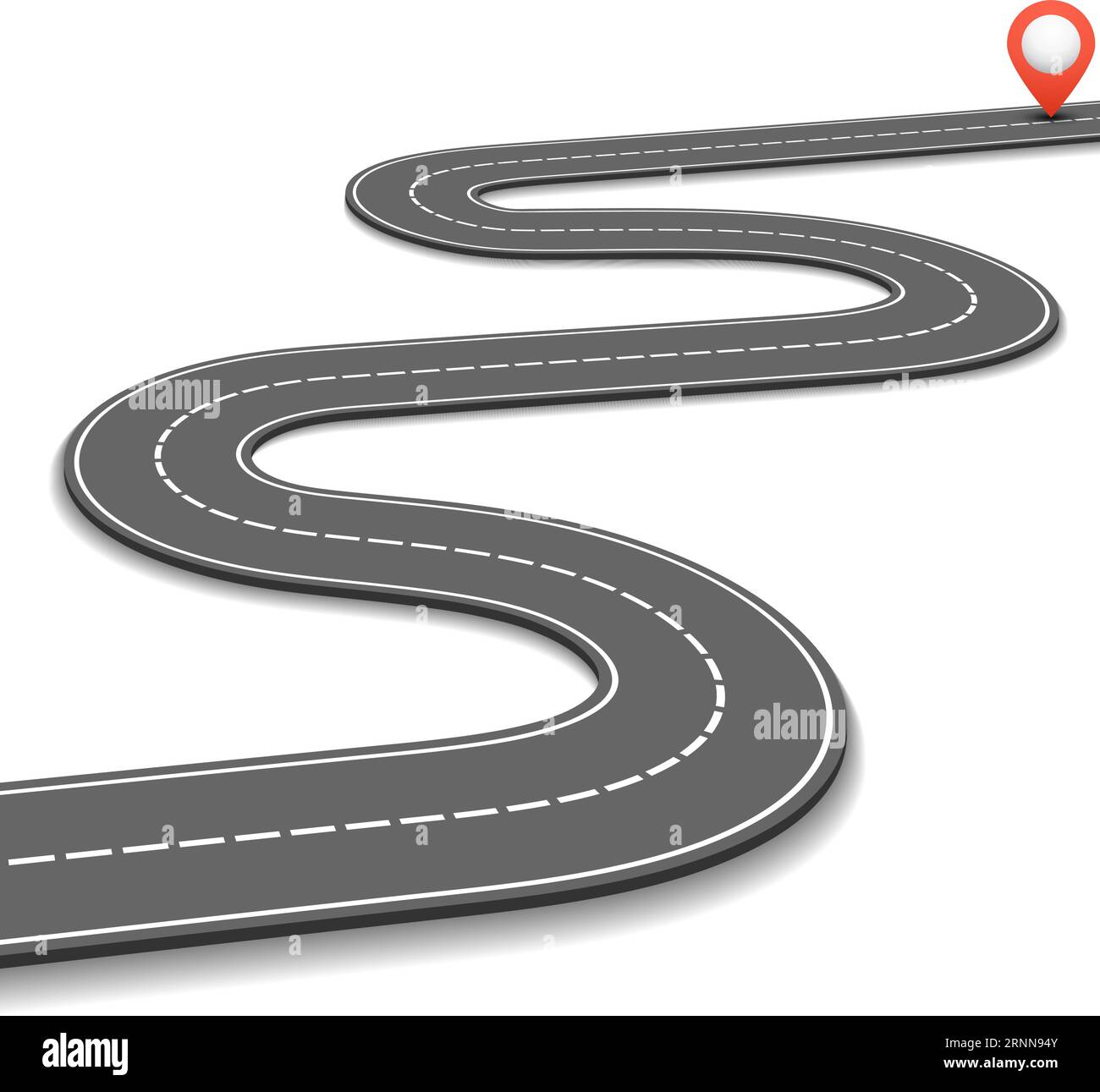 Asphalt road with destination pointer. Path in perspective Stock Vector ...