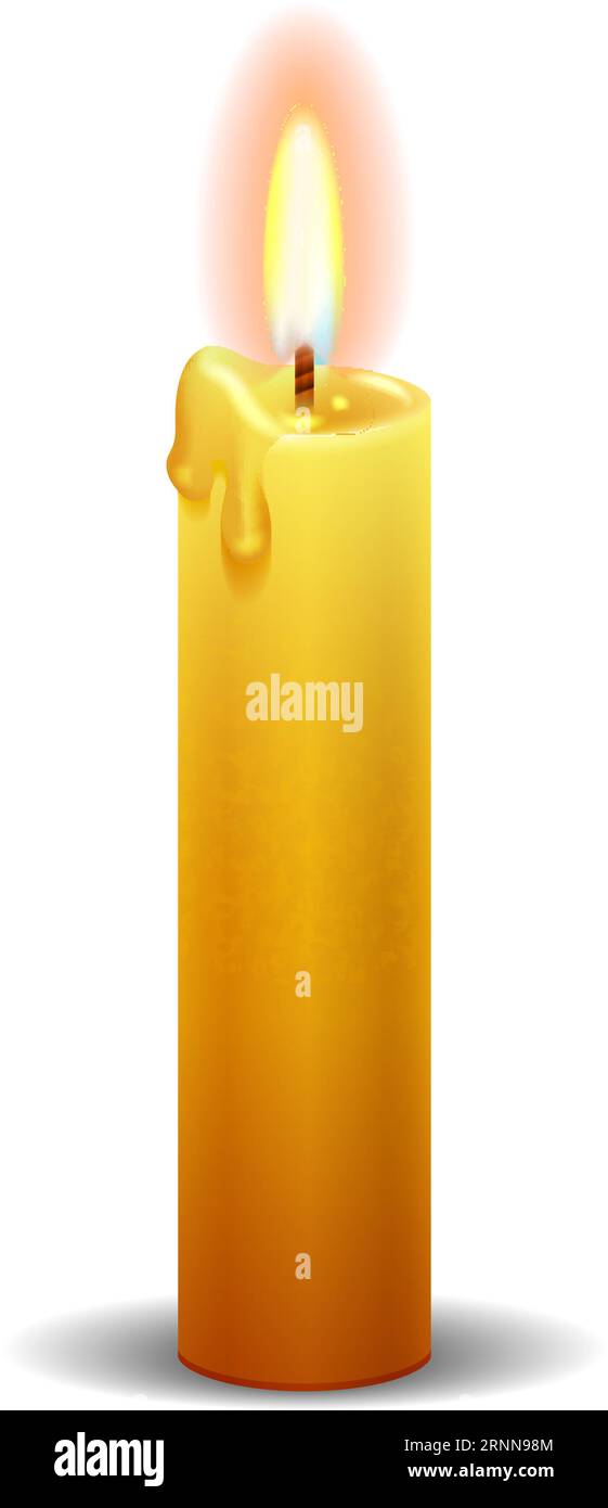 Candle flame mockup. Burning light. Hot fire Stock Vector Image & Art ...