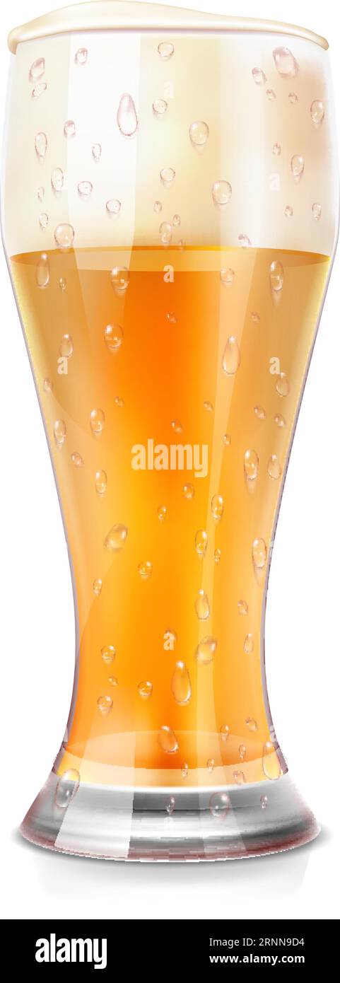Realistic 3d beer glass Stock Vector Images - Alamy
