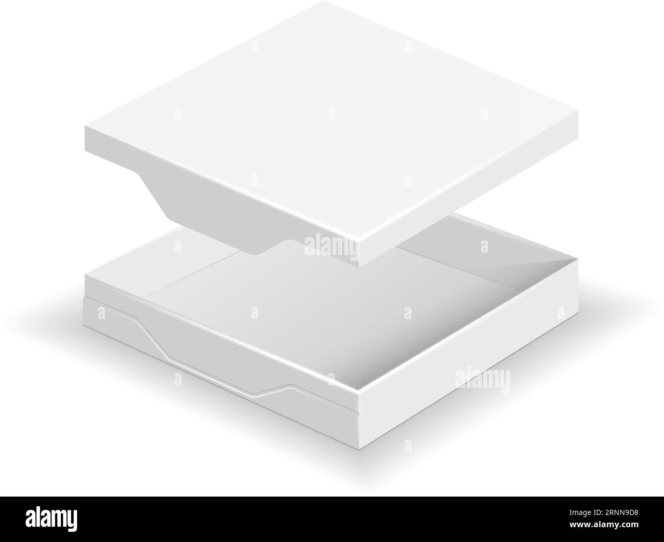 Open pizza box mockup. Blank cardboard container Stock Vector Image ...