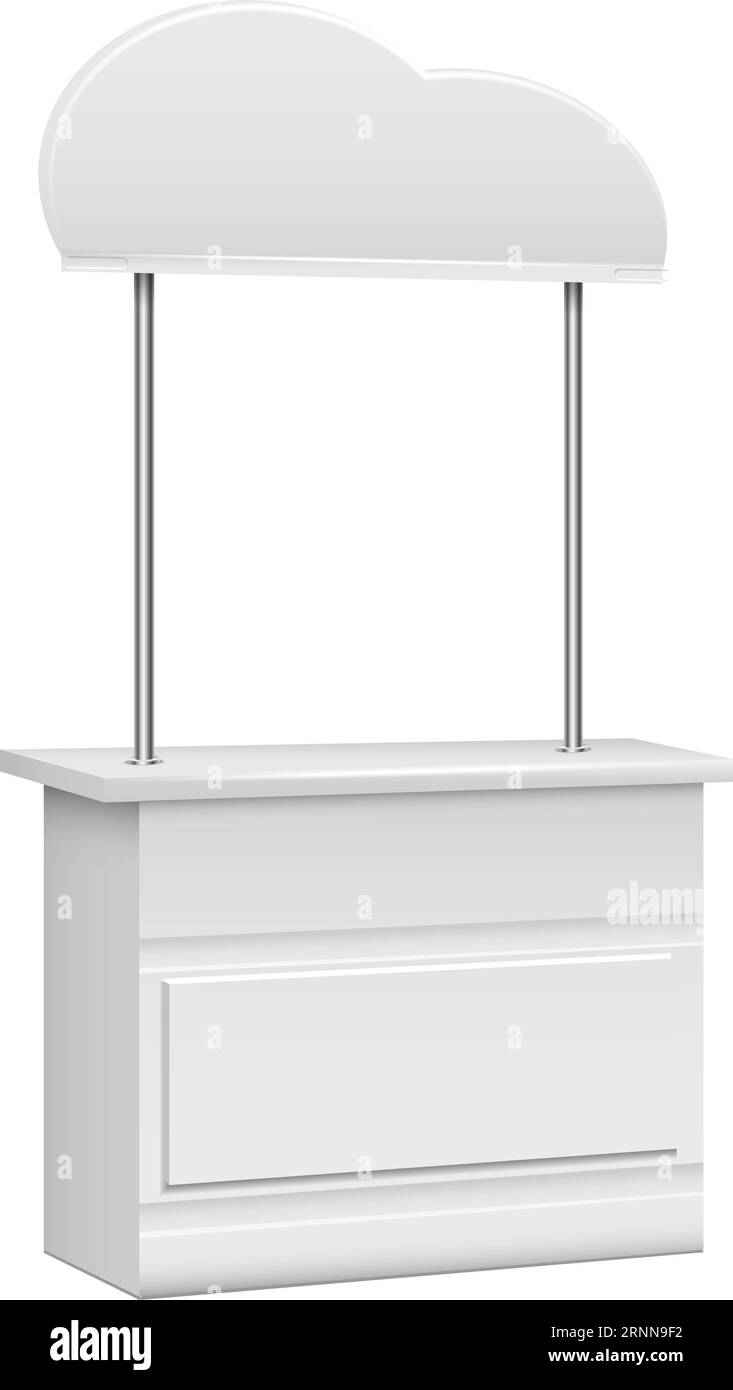 Promo stall mockup. Business presentation white stand Stock Vector ...
